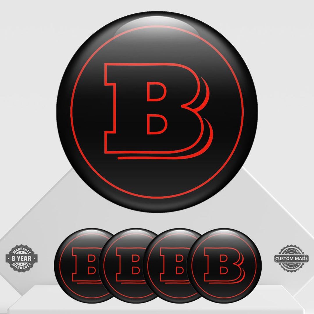 4 Pcs Brabus Wheel Center Caps 3D Gel Silicone Stickers Self Adhesive ...