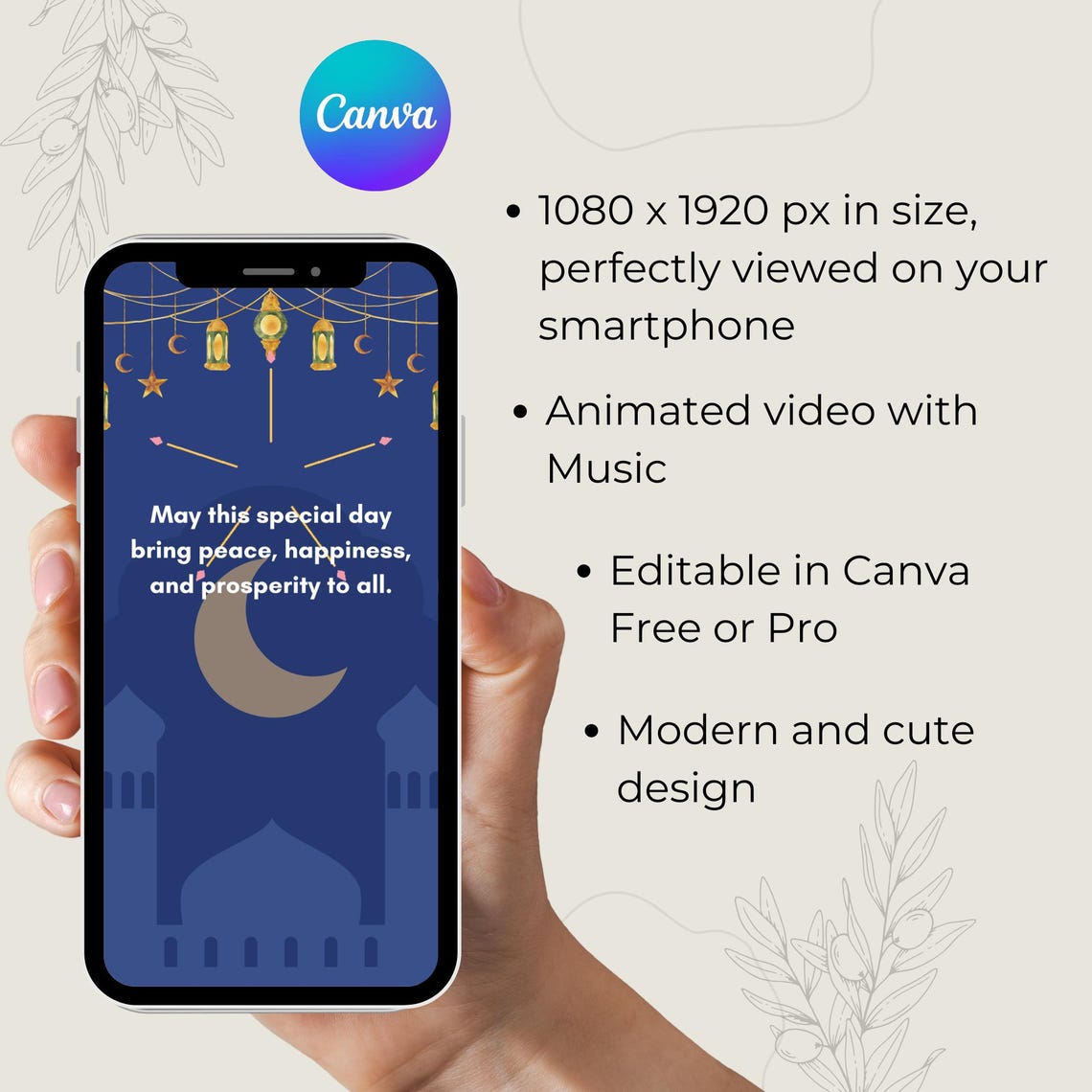Editable Animated Eid Digital Card, Animated Eid Card, Eid Mubarak ...