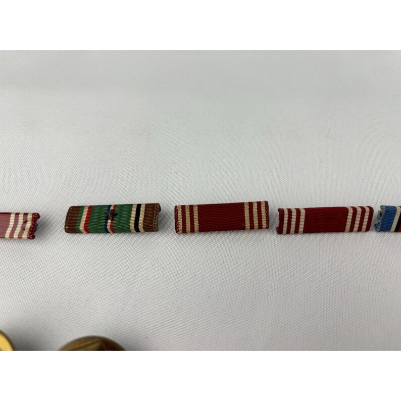 Large Lot of WWII Military Uniform Pins - Medals - Color Bars - Rank ...