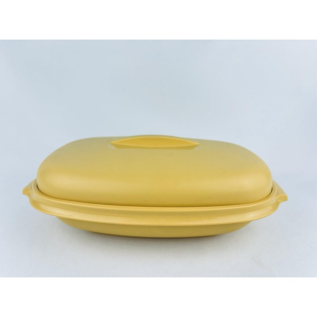 Vintage Tupperware Yellow Oblong Oval Casserole Dish Bowl With Lid 1273 ...