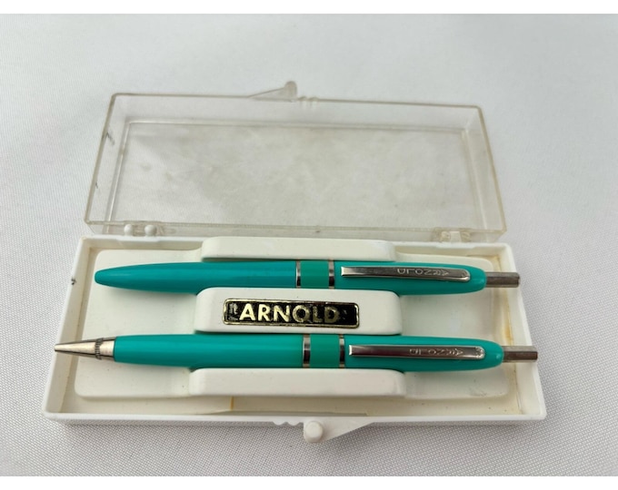 2 Vintage Arnold Pen & Pencil ? Combos Set USA Mint Green in Plastic ...