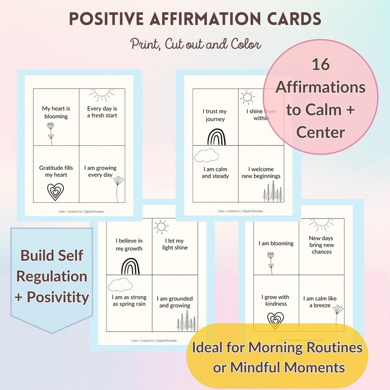 Spring Calm Down Kit for Kids – Mindfulness Activities, Affirmation ...