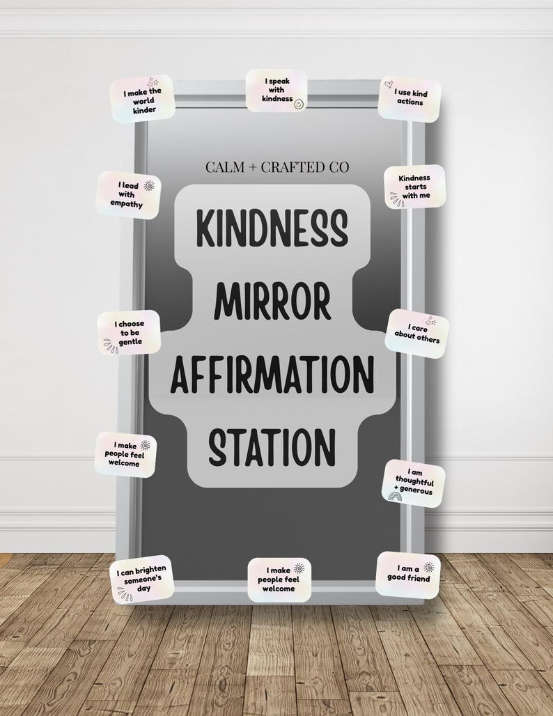 Kindness Affirmation Station for Kids, Printable Positive Affirmations ...