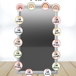 Affirmation Station Kids, Classroom Affirmation Station, Boho Rainbow ...