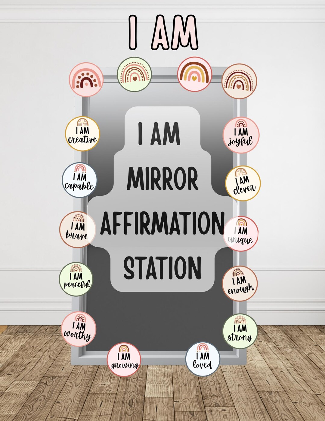 Affirmation Station Kids, Classroom Affirmation Station, Boho Rainbow ...