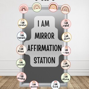 Affirmation Station Kids, Classroom Affirmation Station, Boho Rainbow ...