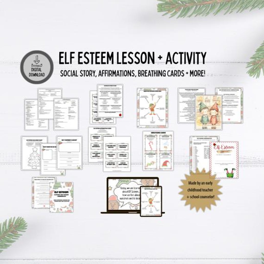 Elf Esteem Christmas SEL Lesson, Self-esteem Activities for Kids,social ...