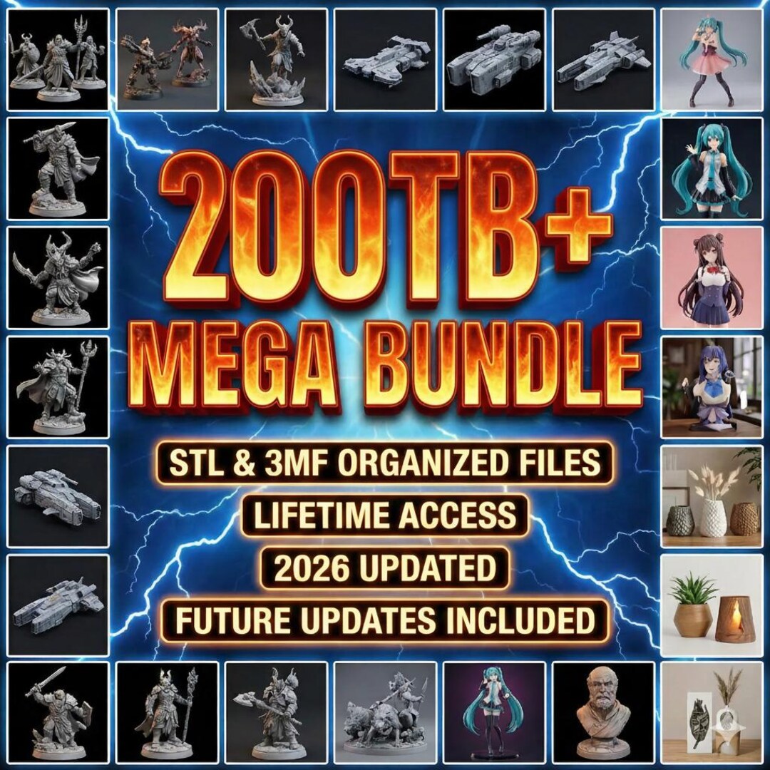 500,000+ 3D Model STL Files: Mega Pack for 3D Printing (instant ...