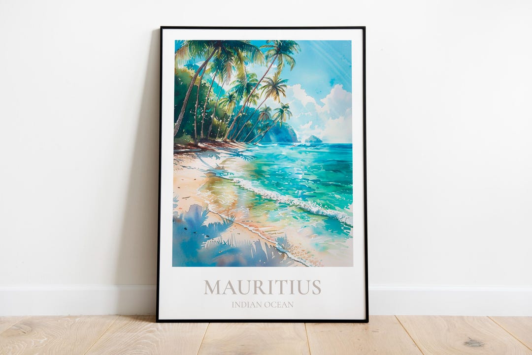Mauritius Travel Poster, Mauritius Print, Mauritius Illustration ...