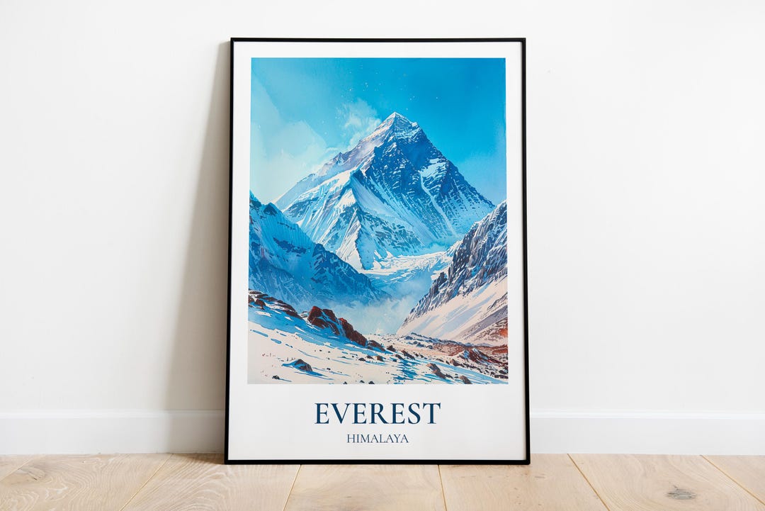 Everest Poster, Everest Watercolor, Everest Illustration, Everest Print ...