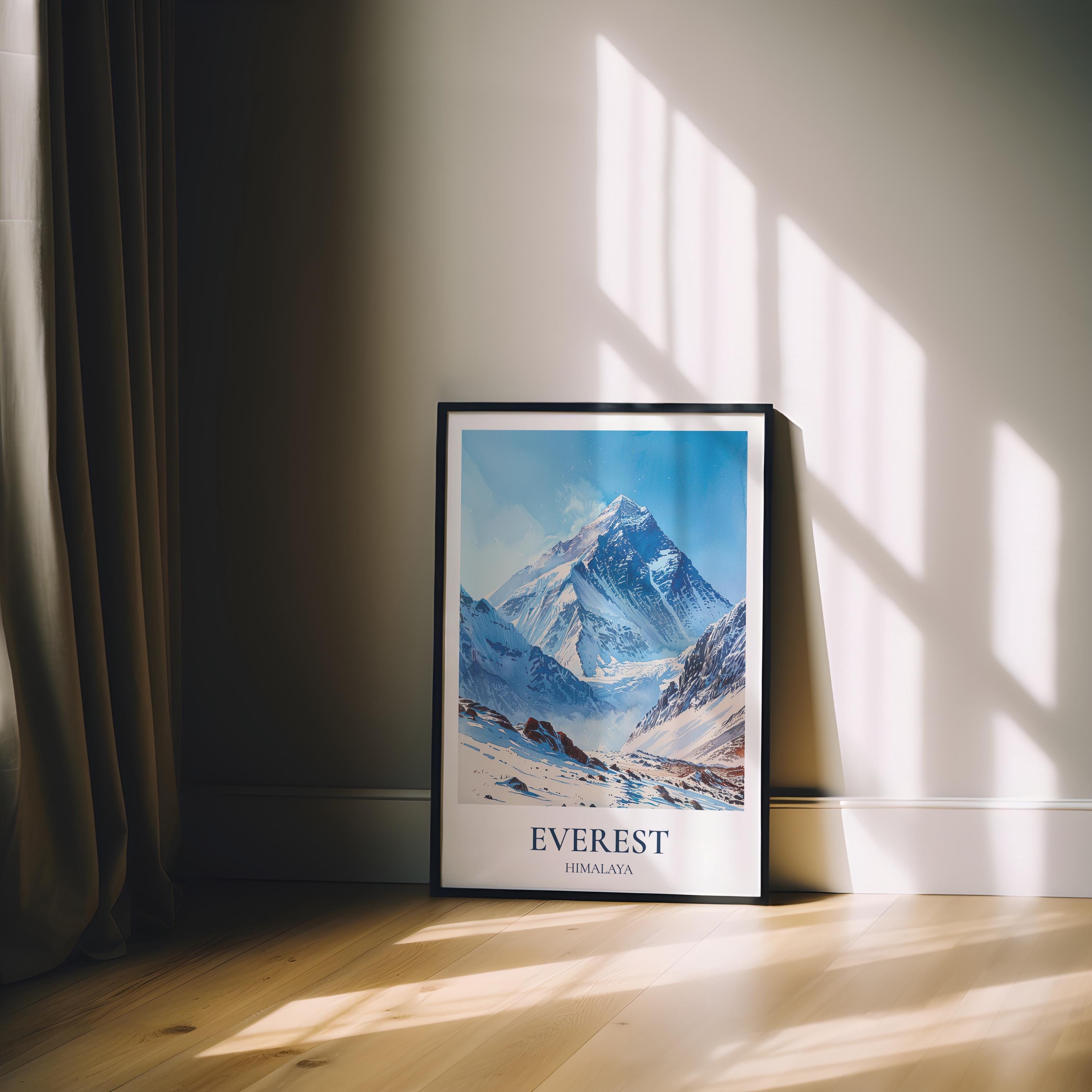 Everest Poster, Everest Watercolor, Everest Illustration, Everest Print ...