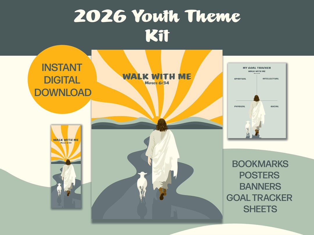 Walk With Me Moses 6:34 2026 LDS Youth Theme Kit (bookmarks - Handouts ...
