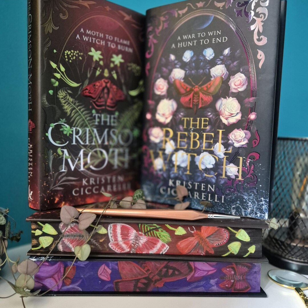 The Crimson Moth, Rebel Witch Hand Painted Book Edges - Etsy