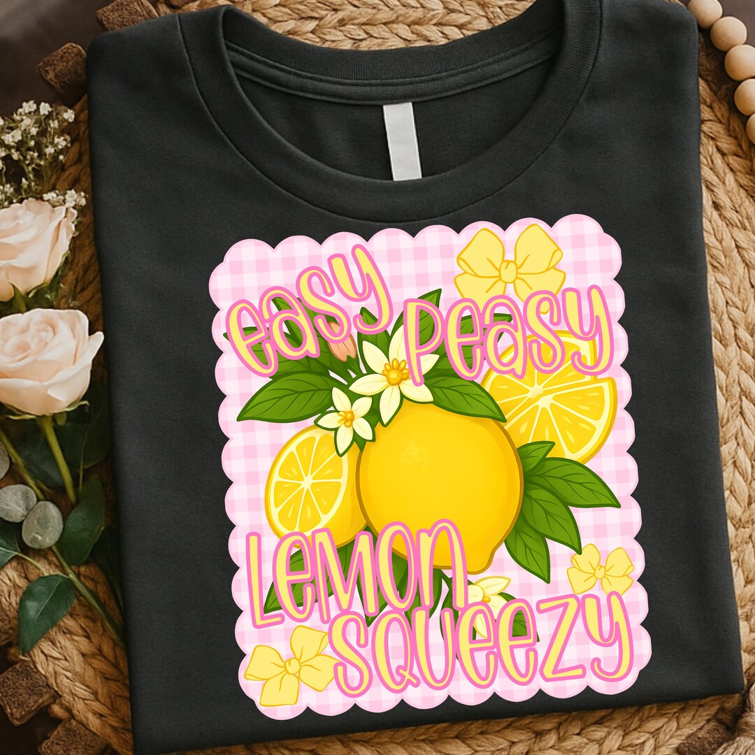 Easy Peasy Lemon Squeezy Png/svg, Girly Lemon Png, Lemonade Png, Summer ...
