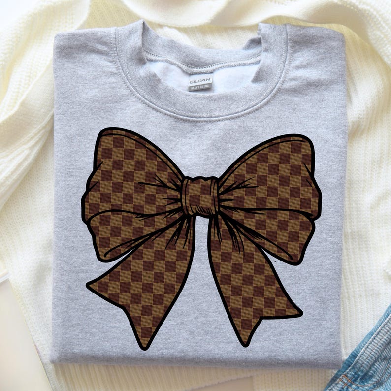 Brown Bow Png/svg, Checkered Bow Svg, Boujee Bow Svg, Girly Louis Png ...