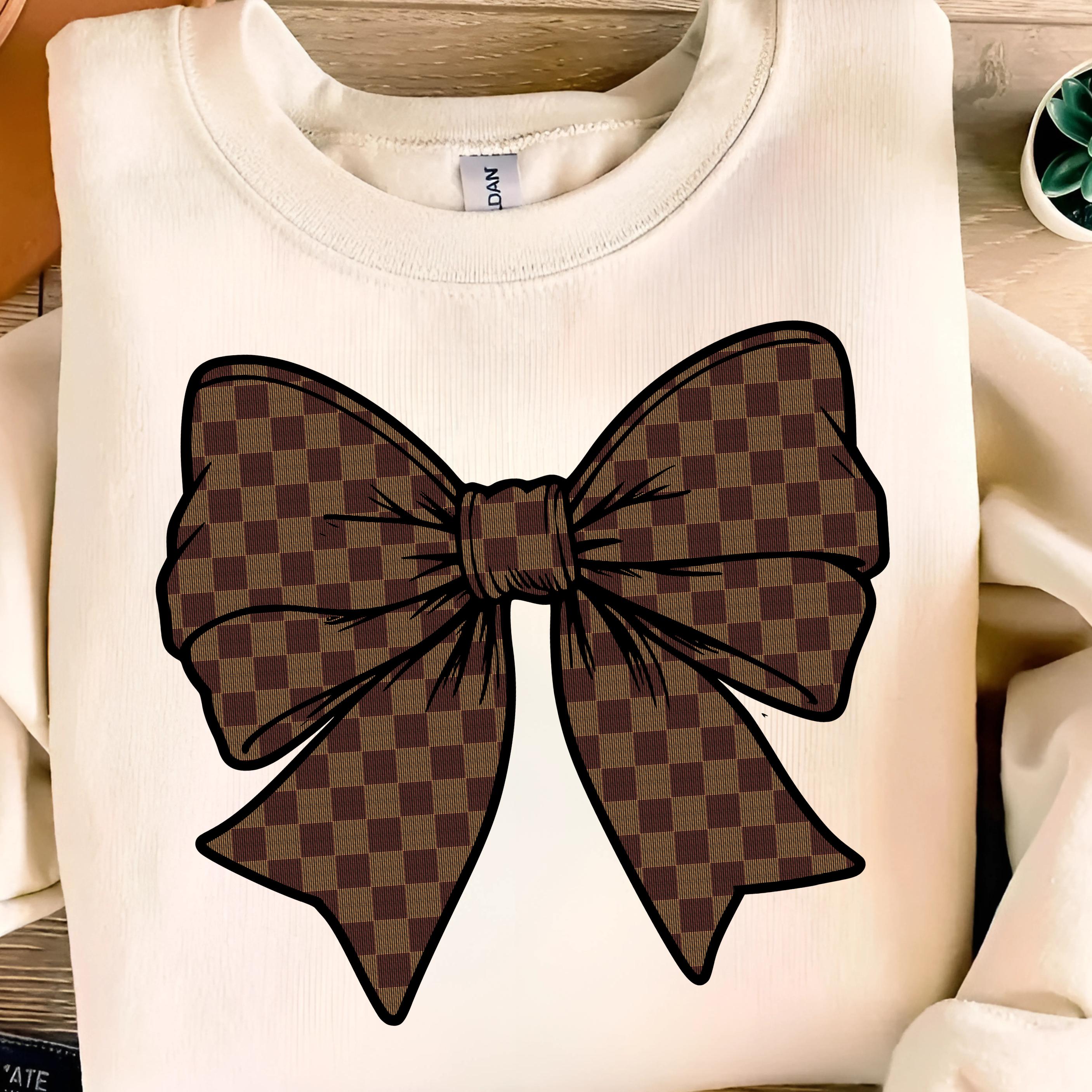Brown Bow Png/svg, Checkered Bow Svg, Boujee Bow Svg, Girly Louis Png ...