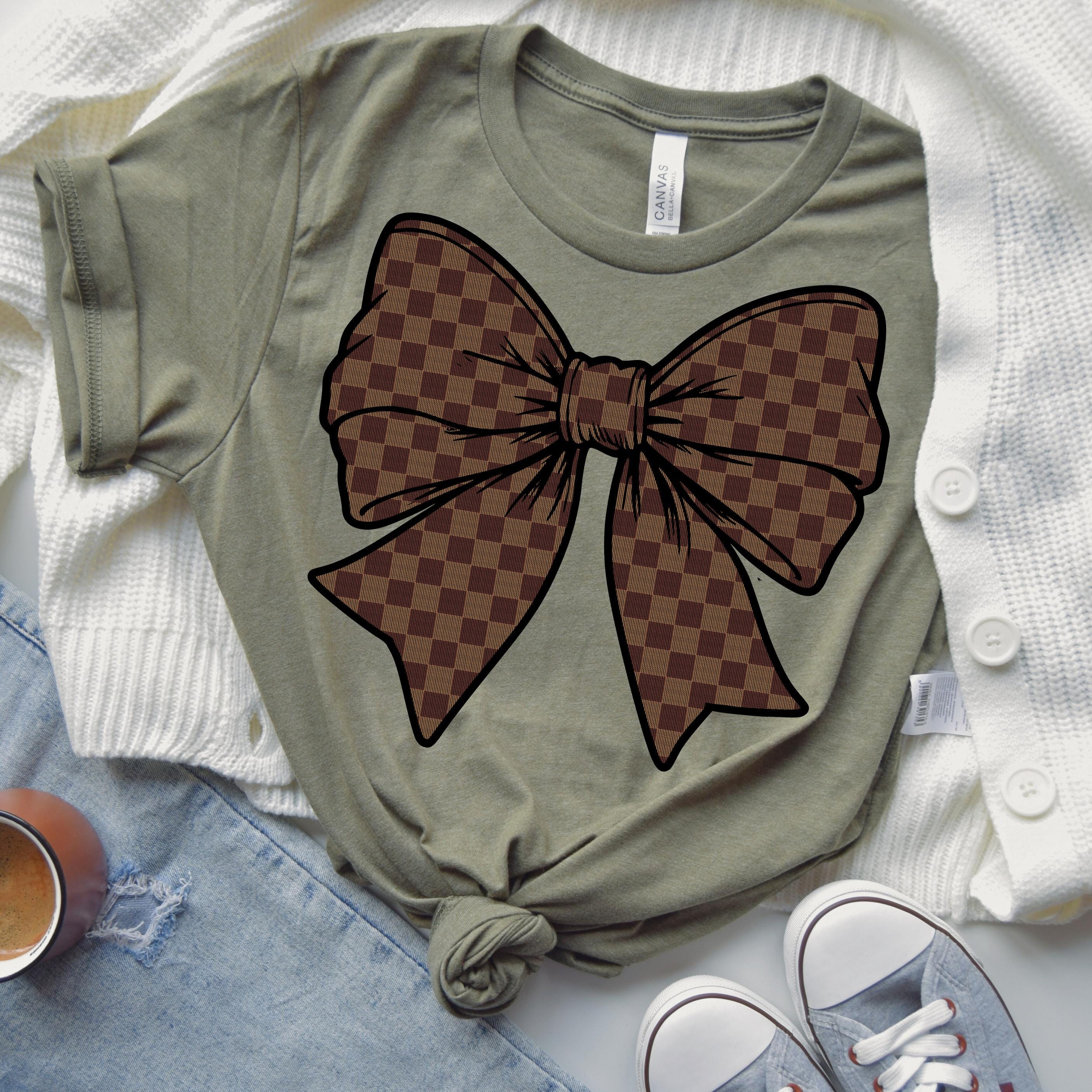 Brown Bow Png/svg, Checkered Bow Svg, Boujee Bow Svg, Girly Louis Png ...