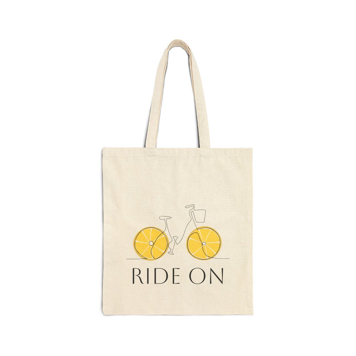 Cotton Canvas Tote Bag, Cute Bicycle & Citrus Eco-friendly Grocery ...