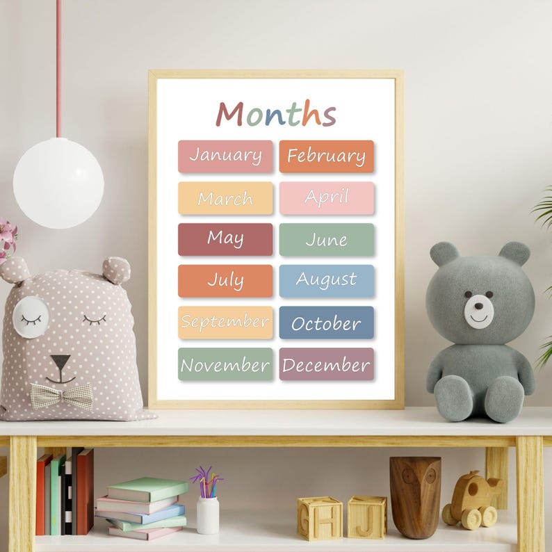 Months of the Year Poster - Printable Kids Wall Art - Educational ...