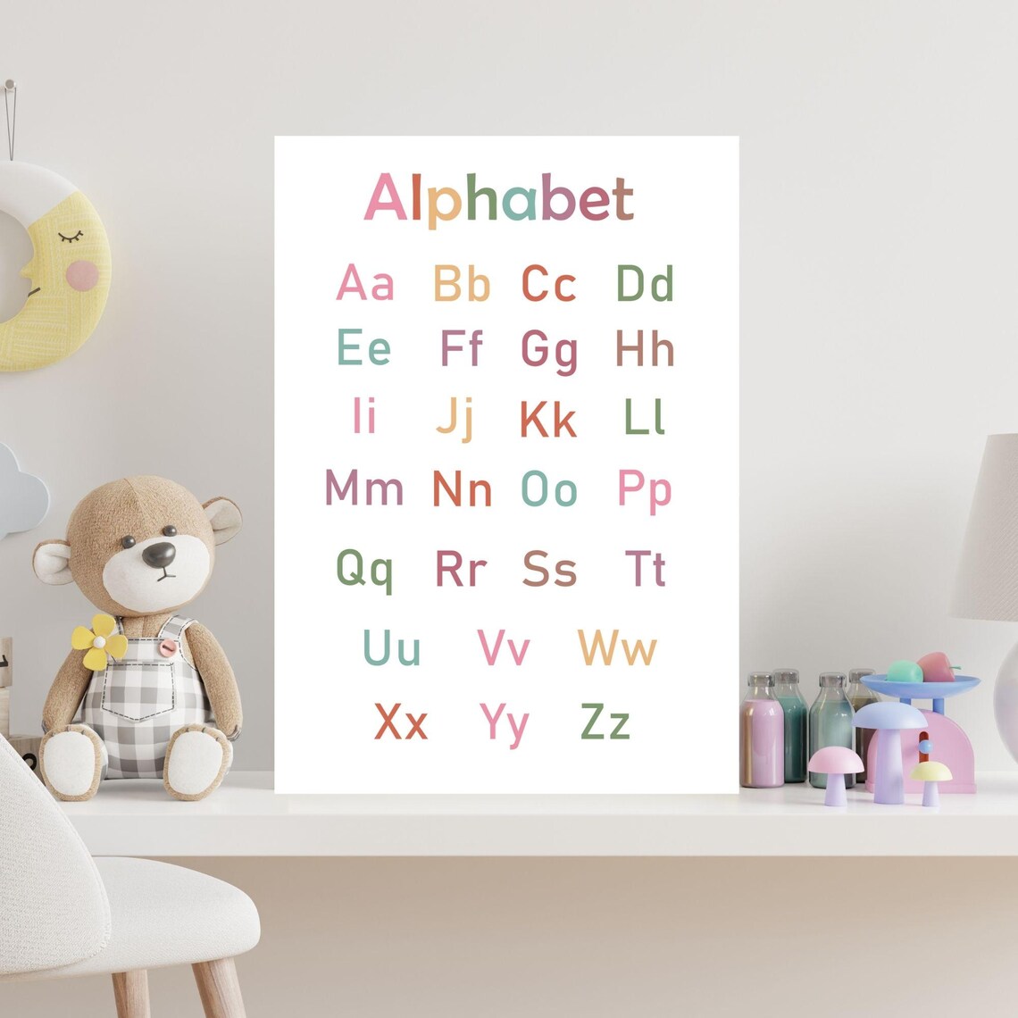 Printable Alphabet Poster for Kids - Pastel ABC Wall Art - Digital ...