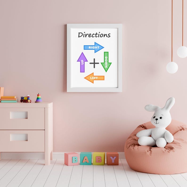 Printable Directions Poster for Kids – Up, Down, Left, Right ...