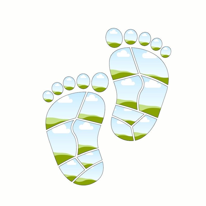 First Christmas Baby Footprint Photo Collage | Keepsake Canva Template ...