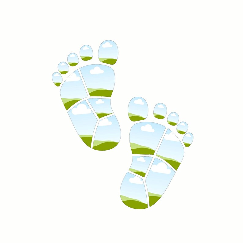 First Christmas Baby Footprint Photo Collage | Keepsake Canva Template ...