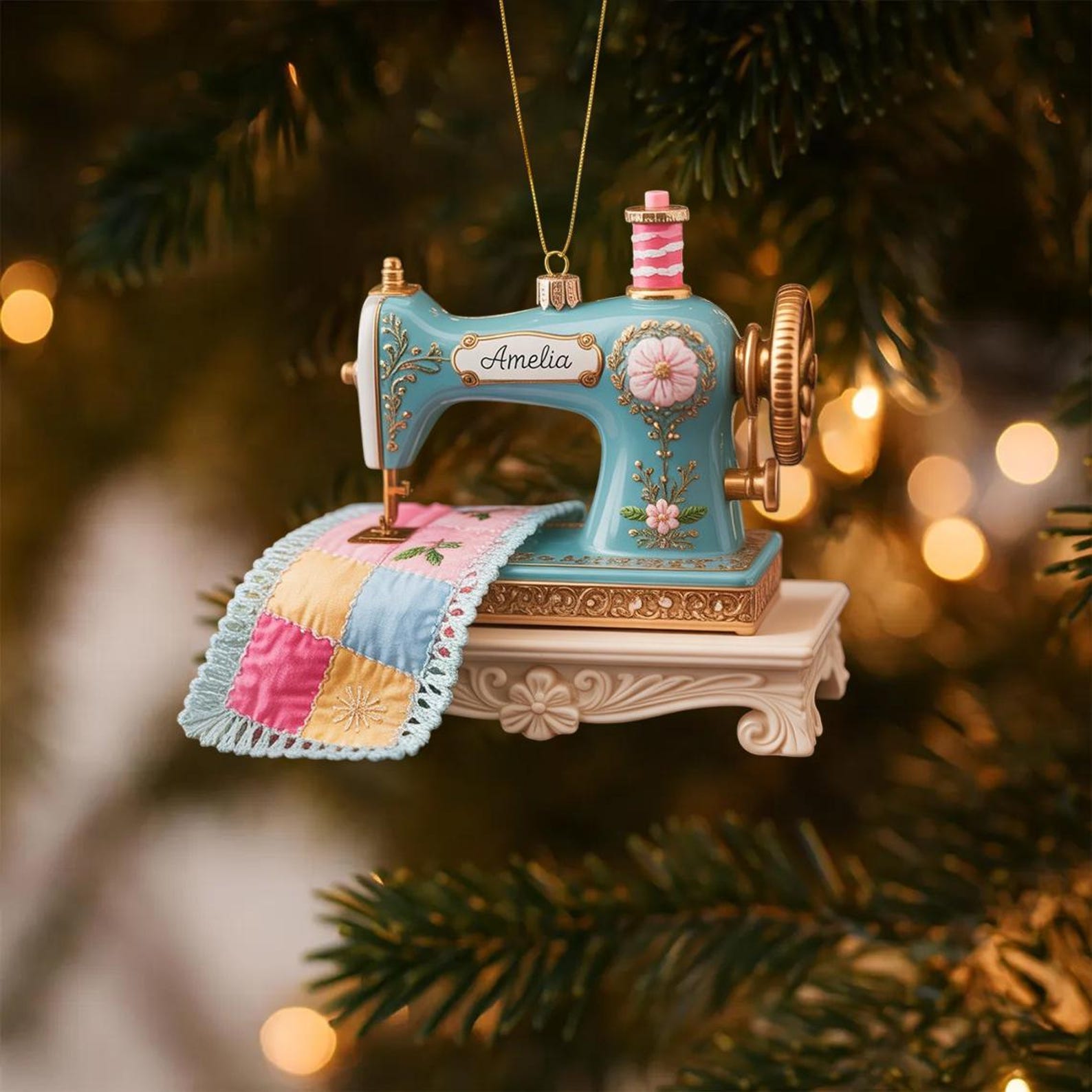 Personalized Sewing Machine Acrylic Ornament 2025, Custom Quilter ...