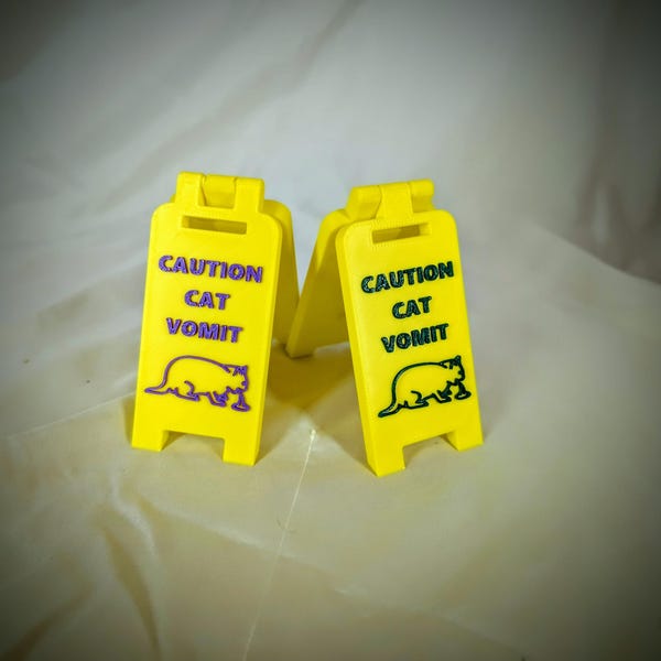 Cat Vomit Warning Sign - Etsy