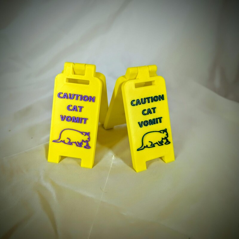 Cat Vomit Warning Sign - Etsy