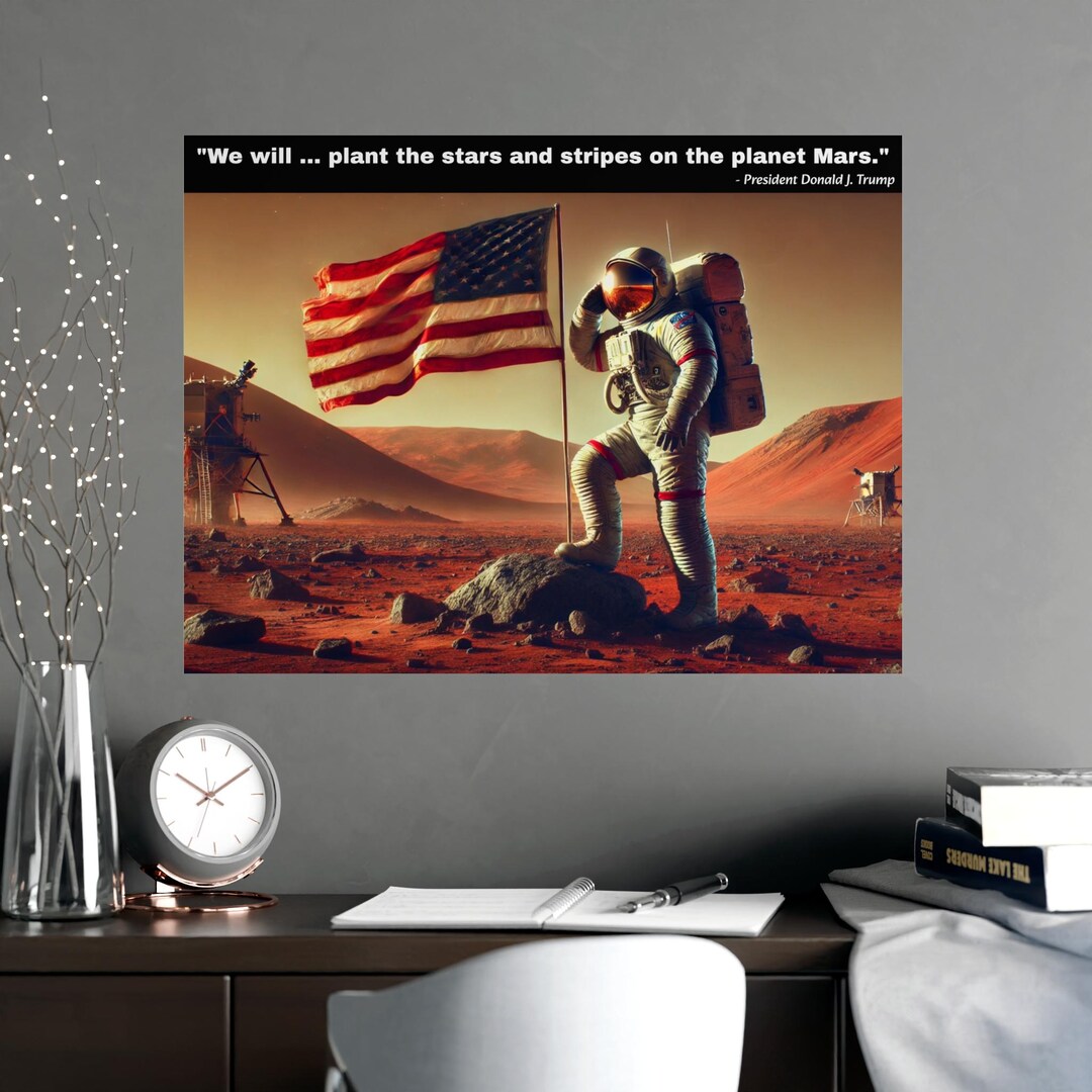 Wall Poster Trump Mars American Flag - Etsy