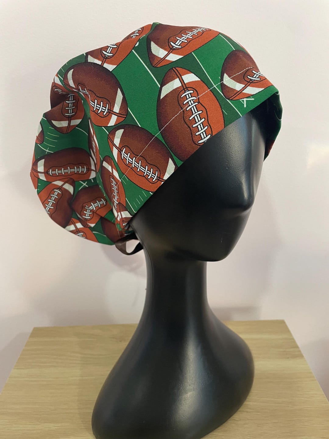 Football Field Bouffant Style Scrub Cap, 100% Cotton Surgical Cap With ...