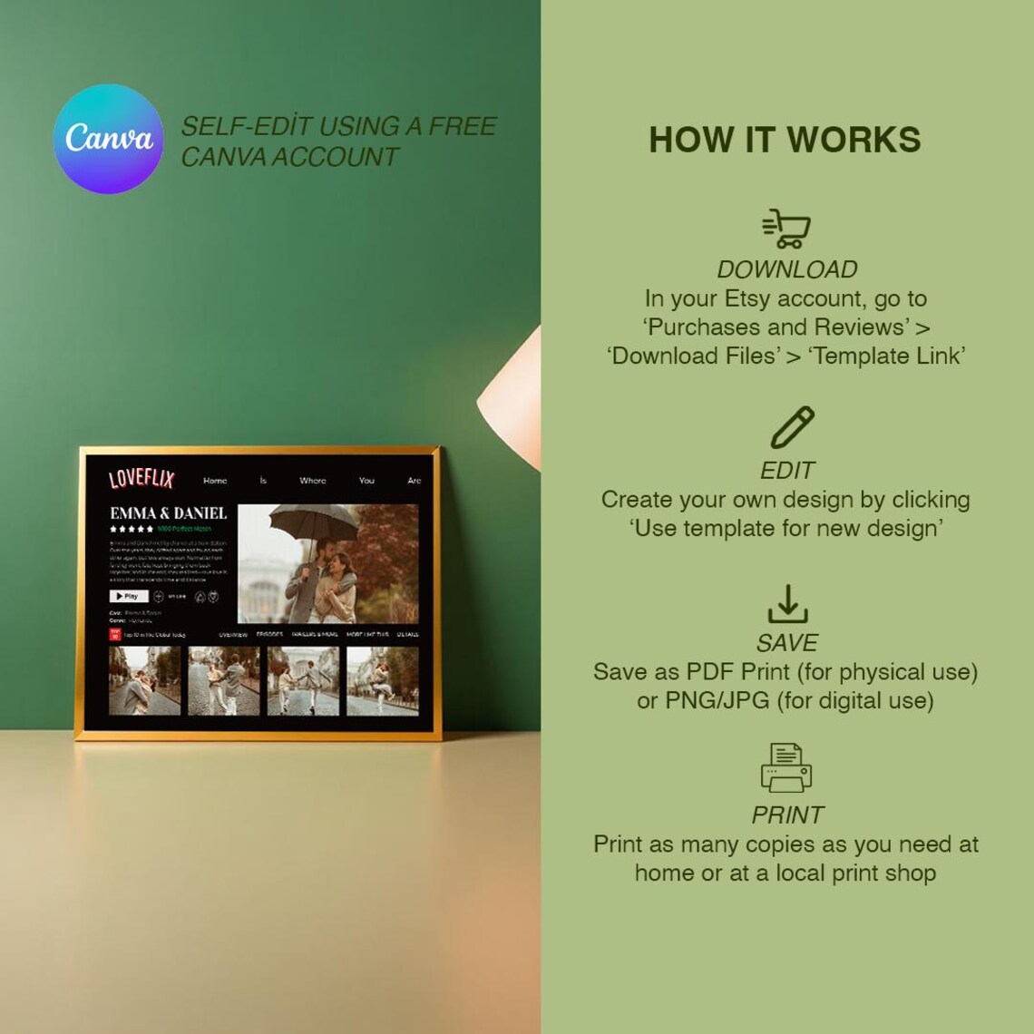 Personalized Netflix Movie Poster Personalized Movie Poster Wall Art ...