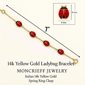 14K Gold Ladybug Bracelet – Handmade Italian Gold Jewelry – Real Gold ...