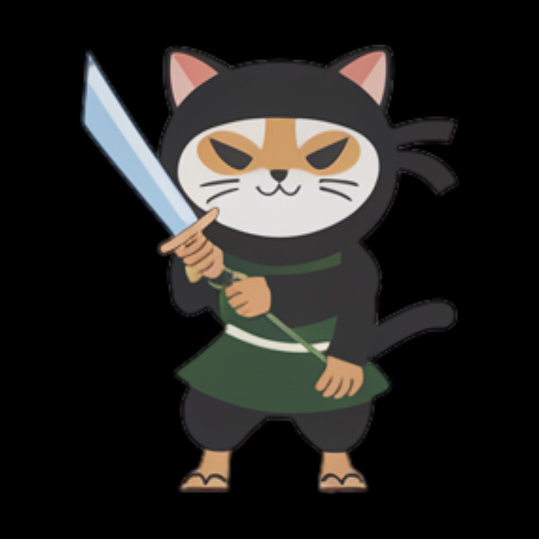 Ninja Cat Stickers | 16 PNG Ninja Cat Clipart Set | Digital Download ...