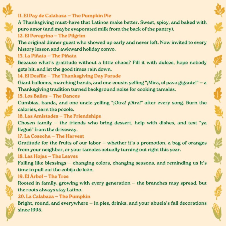 Thanksgiving Latino Loteria: Grateful AF Bilingual Game (printable) - Etsy