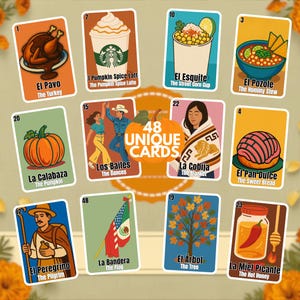Thanksgiving Latino Loteria: Grateful AF Bilingual Game (printable) - Etsy