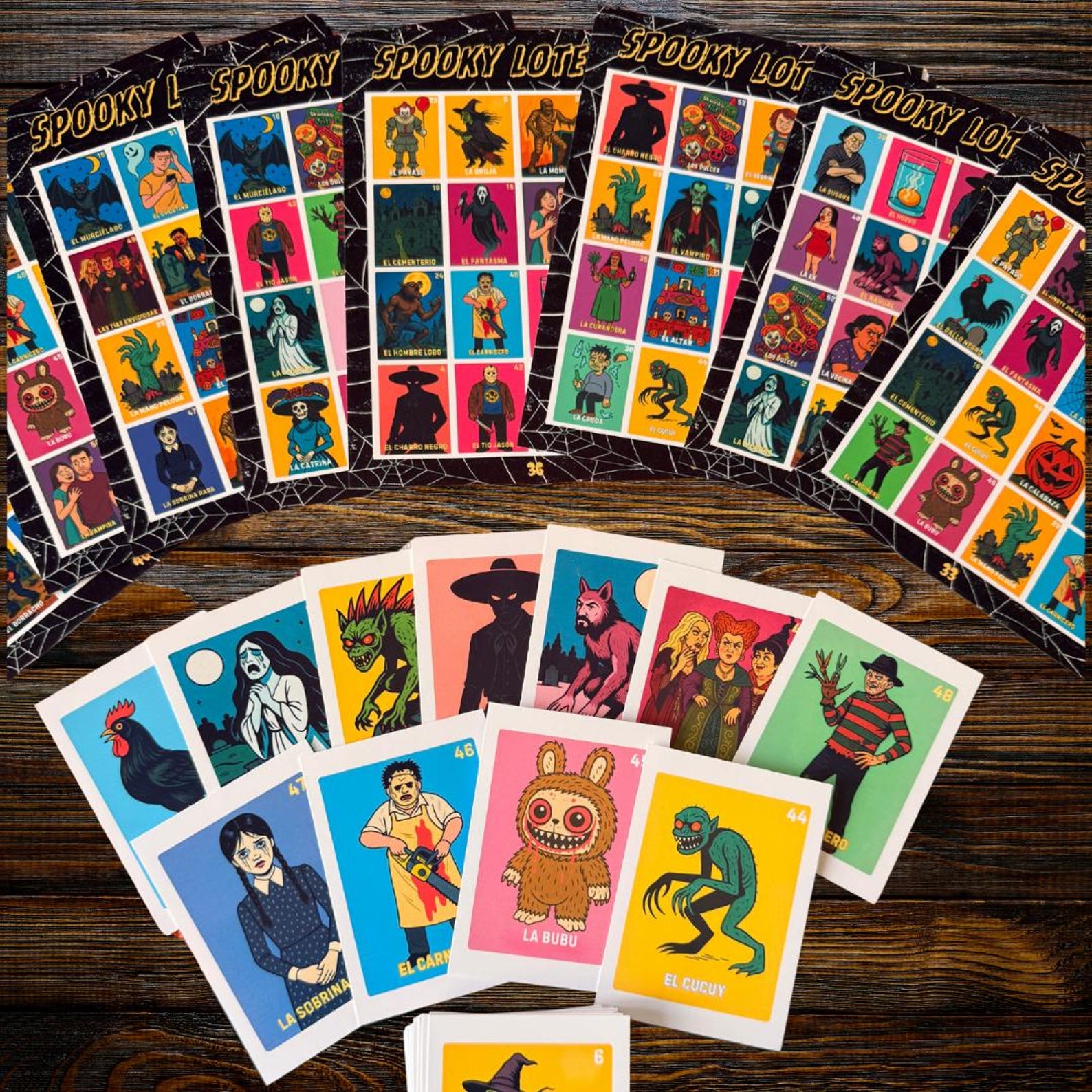 Spooky Loteria Bingo Game: Halloween, Día De Muertos (printable PDF) - Etsy