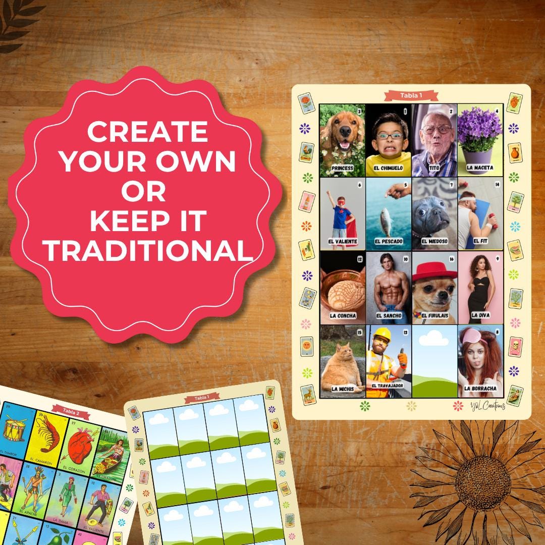 Custom Loteria Template • DIY Mexican Bingo Cards & Tablas • Editable ...