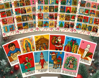 Christmas Loteria Game | 20 Tablas + 54 Cards | Holiday Bingo ...