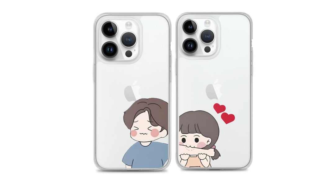 Custom Clear Case for Iphone® – Cute Couple Doodle Design - Etsy