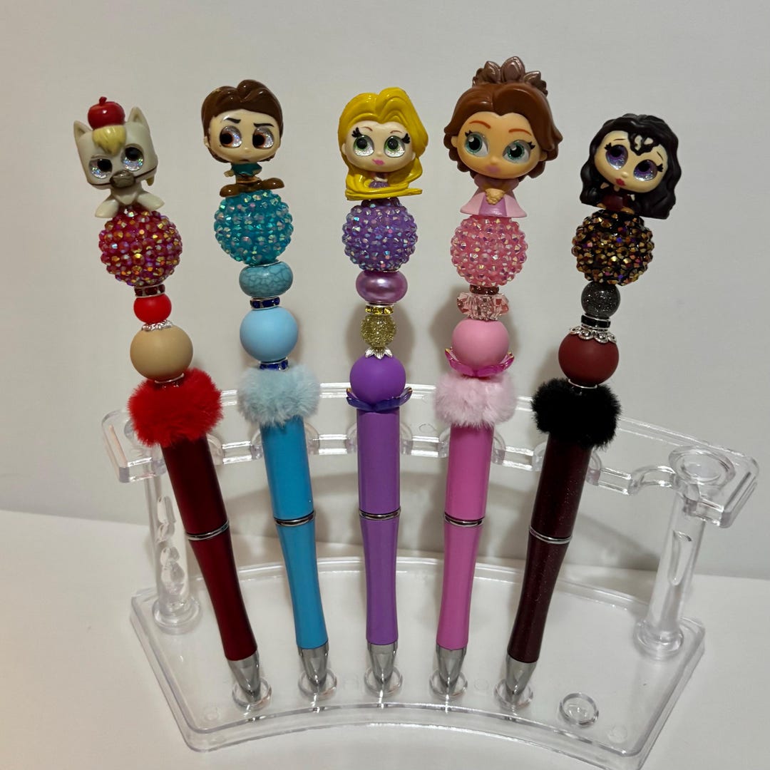 Tangled Beaded Pen Set | Rapunzel Disney-inspired Gift | Handmade ...