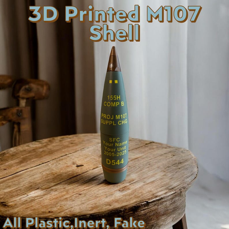 Fake 3d Printed Plastic Inert Custom 155mm M107 HE Half Scale Shell ...