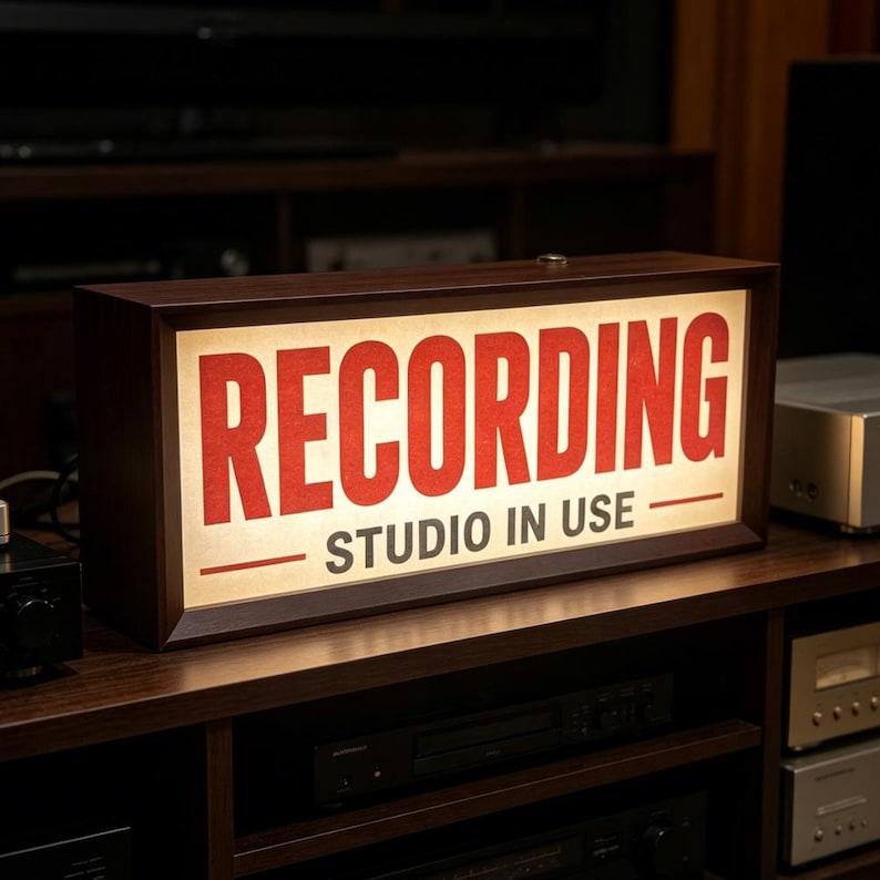 Recording Studio in Use Sign Lamp, Studio Recording Light Box, Podcast ...