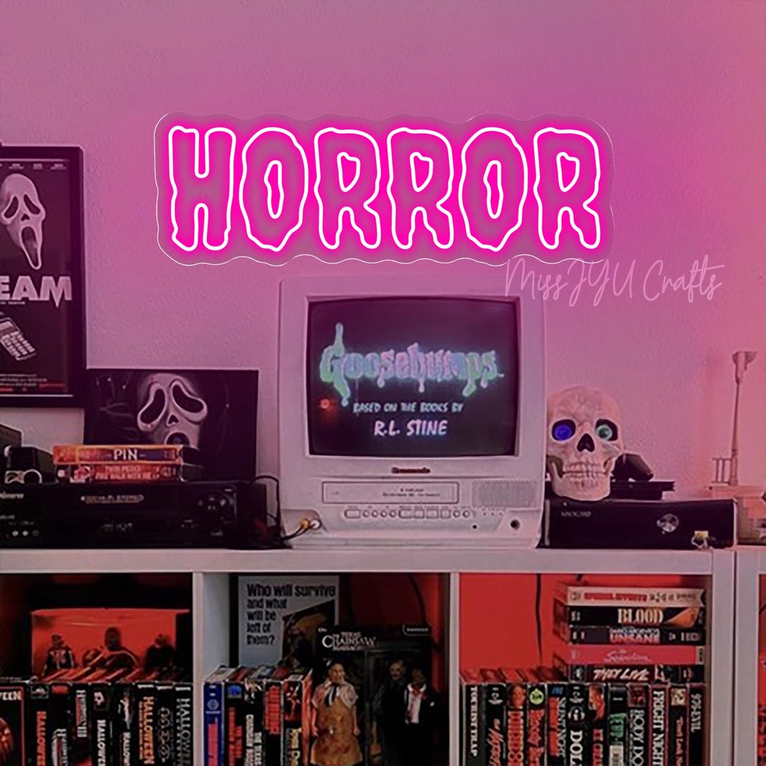 HORROR Neon Sign,custom Horror Neon Sign,gothic Decor,movie Room ...