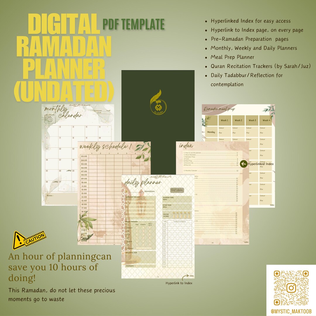 Ramadan Printable Planner Undated and Indexed (pdf) - Etsy