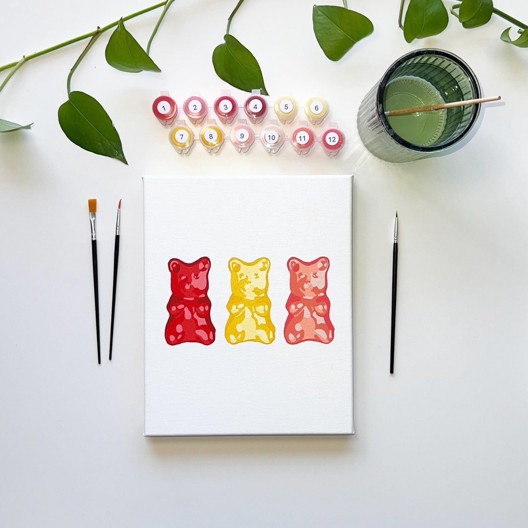 Gummy Bears Paint by Number Kit: Fun DIY Wall Art - Etsy