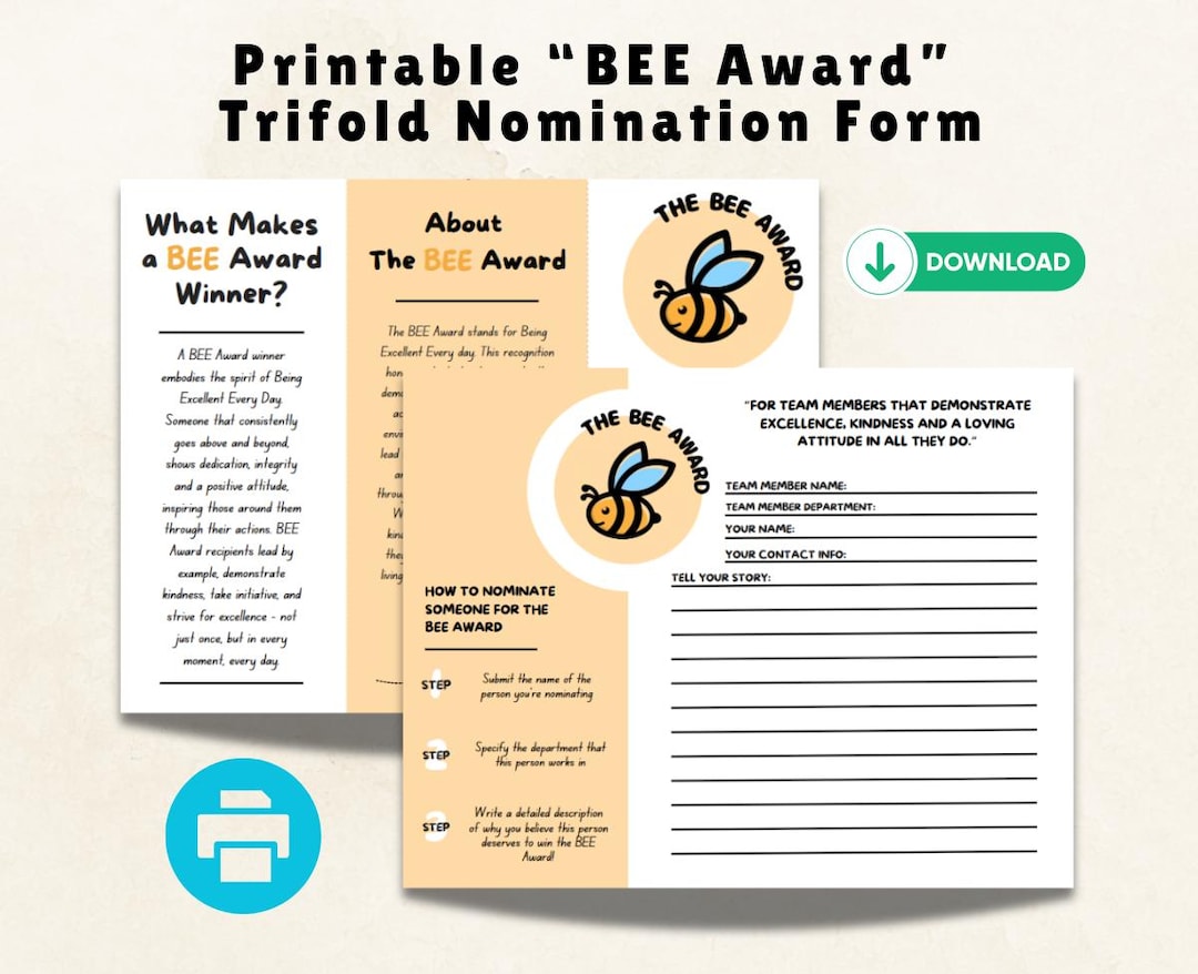 Printable BEE Award Nomination Form – CNA & Healthcare Staff ...