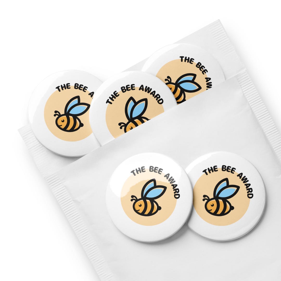 Bee Award Buttons | Employee Appreciation Pins, Set of 5 - Etsy