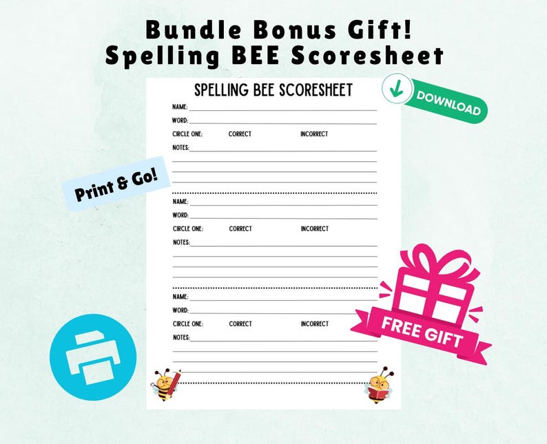 Printable Spelling Bee Certificate Bundle | Champion, 2nd, 3rd Place ...
